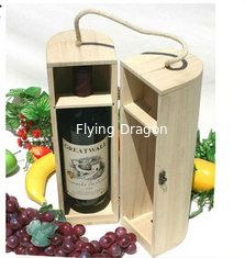 China Eco-friendly Natural Wooden Wine Box/Wine Case with Handle for Single Bottle supplier