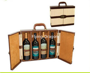 China Cheap 4 slots wine packaging wine box wooden wine boxes for sale supplier