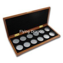 China Wooden Coin Medal Box With Velvet Inside with red color supplier