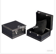 China hot sale black pu leather watch case supplier