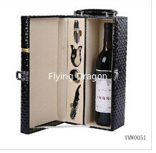 China Black Leather Wine Box supplier