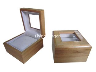 China Luxury new leather wood watch box with transparent window supplier