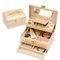 protable elegant PU leather cosmetic gift box with handle supplier